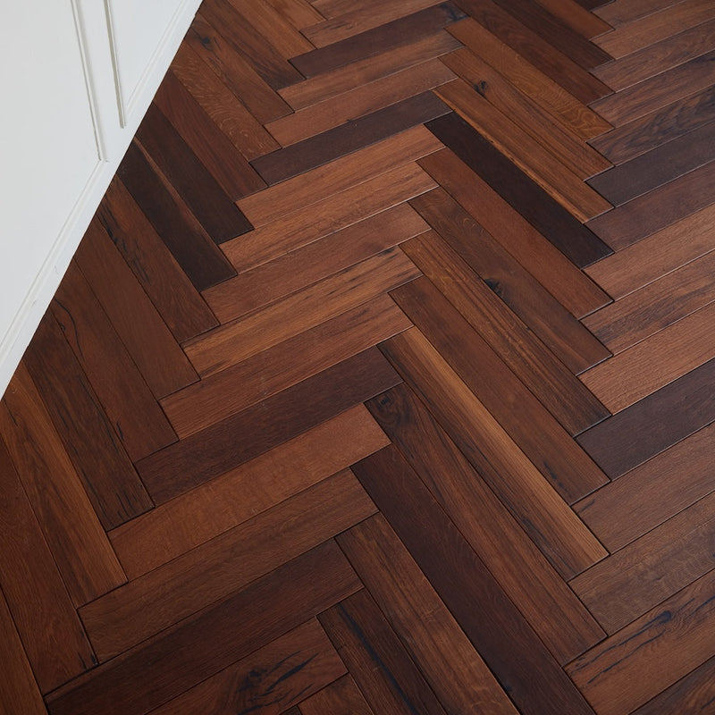 Natura Reclaimed Herringbone Solid Oak Flooring 18mm